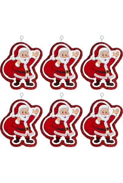 Partijet Yılbaşı Simli Noel Baba Strafor Süs Kırmızı 6'lı Partijet Yılbaşı Simli Noel Baba Strafor Süs Kırmızı 6'lı