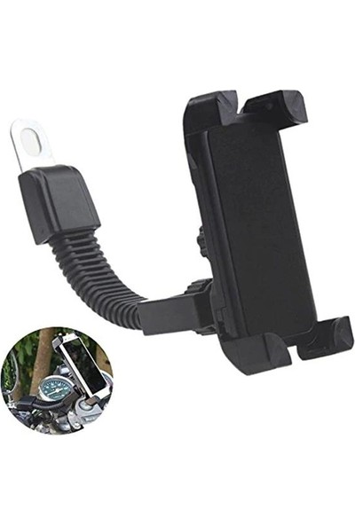 Polhammobile Motosiklet Bisiklet Scooter Için Aynaya Takılan Telefon Tutucu Kilit Özellikli Tutucu Polhammobile Motosiklet Bisiklet Scooter Için Aynaya Takılan Telefon Tutucu Kilit Özellikli Tutucu