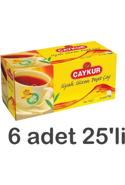 Çaykur Rize Süzme Bardak Poşet Çay 25'li 6'lı Çaykur Rize Süzme Bardak Poşet Çay 25'li 6'lı
