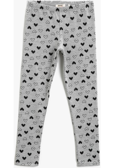 Koton Kız Çocuk Kalp Baskılı Tayt Pamuklu