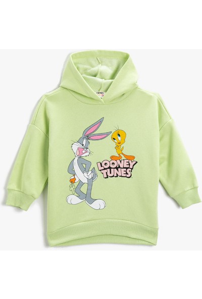Koton Bugs Bunny ve Tweety Lisanslı Baskılı Kapşonlu Sweatshirt Pamuklu Koton Bugs Bunny ve Tweety Lisanslı Baskılı Kapşonlu Sweatshirt Pamuklu