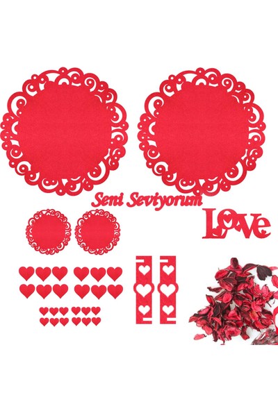 Lora Davet Keçe Yılbaşı Süsleri - Kırmızı 16071