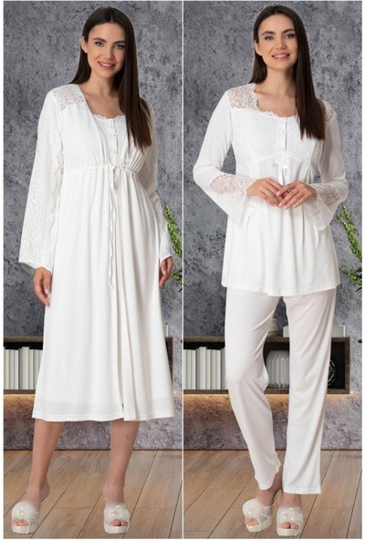 Mecit Dantelli Dörtlü Lohusa Seti 5574