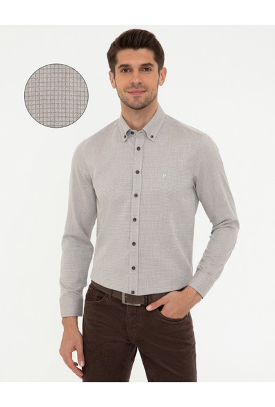 Pierre Cardin Açık Kahverengi Slim Fit Gömlek 50247967-VR002