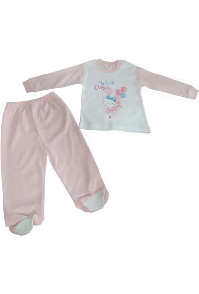 Ay-Ca Baby Tavşan Baskılı Kendinden Patikli Pijama Takımı