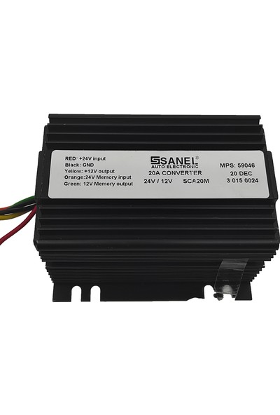 Sanel Konvertör 20 Amper 24V12V Voltaj Düşürücü Radyo Hafızalı Sanel Konvertör 20 Amper 24V12V Voltaj Düşürücü Radyo Hafızalı