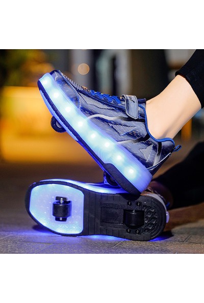 Sitong LED Işıklı Unisex Paten Ayakkabı - Mavi (Yurt Dışından)