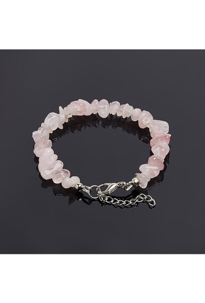 Dma Aksesuar Pembe Kuvars Doğal Taş Bileklik