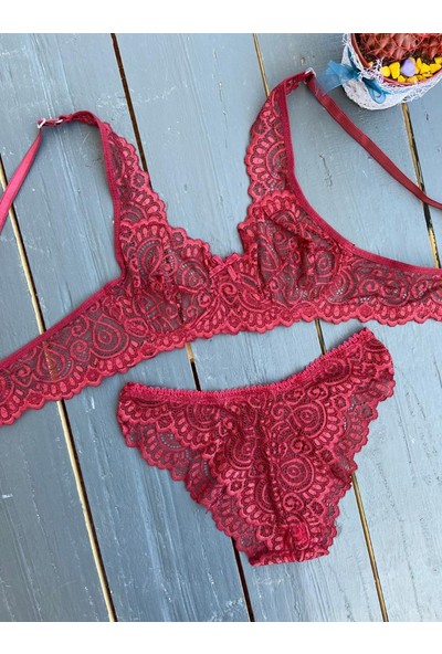 Arensa Bordo Dantelli Balenli Telli Bralet Takım
