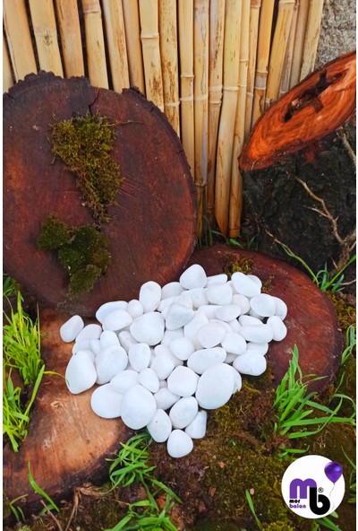 Mor Balon 3 kg 1,5 - 2,5 cm Dolomit Taş Beyaz Dekoratif Süs Taşı