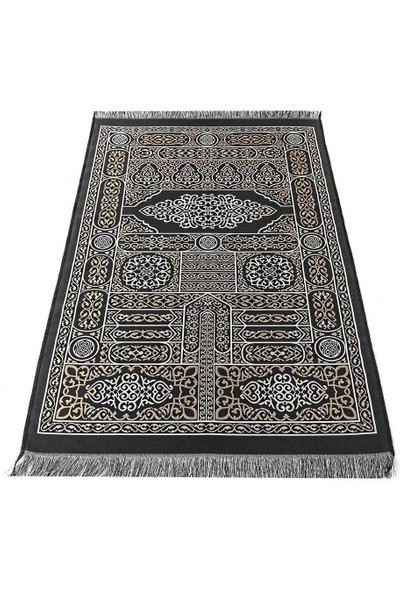 Hediyelik Ince Kabe Kapısı Seccade Siyah Hediyelik Ince Kabe Kapısı Seccade Siyah