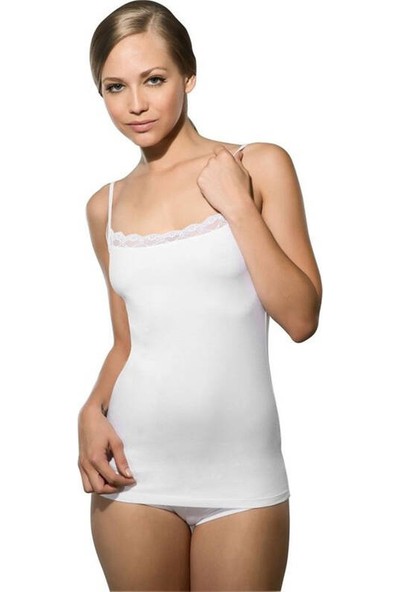 Q-En Bambu Ip Askılı Çift Yönlü Dantelli Atlet 705 Q-En Bambu Ip Askılı Çift Yönlü Dantelli Atlet 705