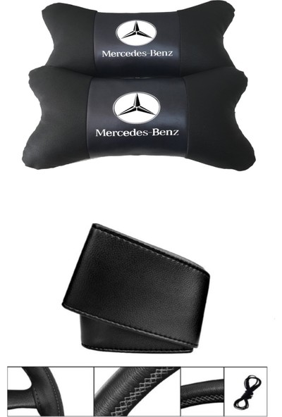 Ayz Oto Aksesuar Mercedes Sprinter Dikmeli Direksiyon Kılıfı + 5d Ortopedik Boyun Yastığı (2li Set)