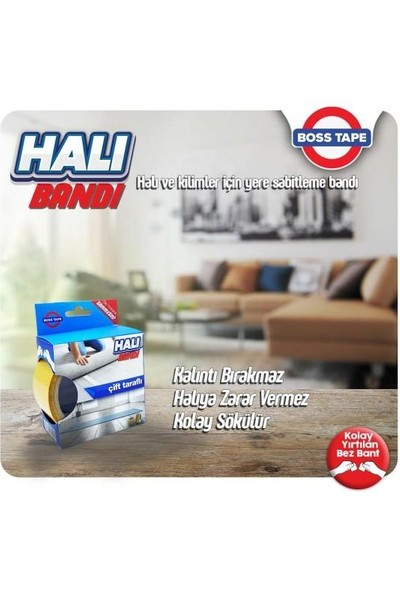 Boss Tape Çift Taraflı Halı Kaydırmaz Bant 50 mm x 5 mt Boss Tape Çift Taraflı Halı Kaydırmaz Bant 50 mm x 5 mt