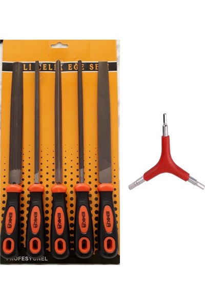 Kayasan Eğe Seti 5 Parça + 3 Yönlü Allen 4-5-6 mm