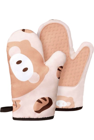 Homyl 2 Parça Fırın Mikrodalga Barbekü Eldiveni Isıya Dayanıklı Yıkanabilir Greyfurt Turuncu (Yurt Dışından)