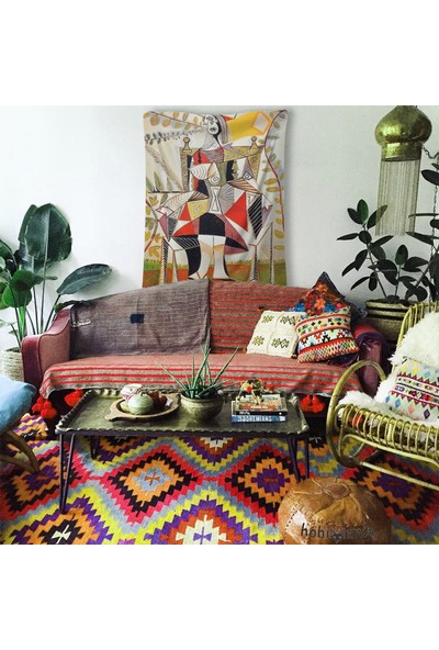 Hobimania Duvar Örtüsü Tapestry Pablo Picasso Picasso Femme Au Jardin 40X60 cm Duvar Dekorasyon Moda