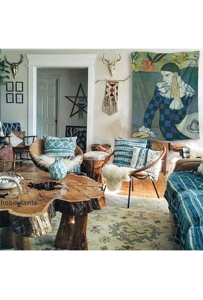 Hobimania Duvar Örtüsü Tapestry Pablo Picasso Seated Harlequin 40X60 cm Duvar Dekorasyon Moda Hobimania Duvar Örtüsü Tapestry Pablo Picasso Seated Harlequin 40X60 cm Duvar Dekorasyon Moda