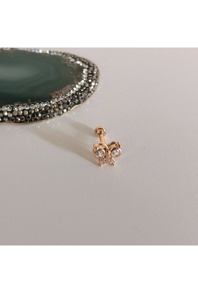 Bylin Cerrahi Çelik Rosegold Kelebek Piercing
