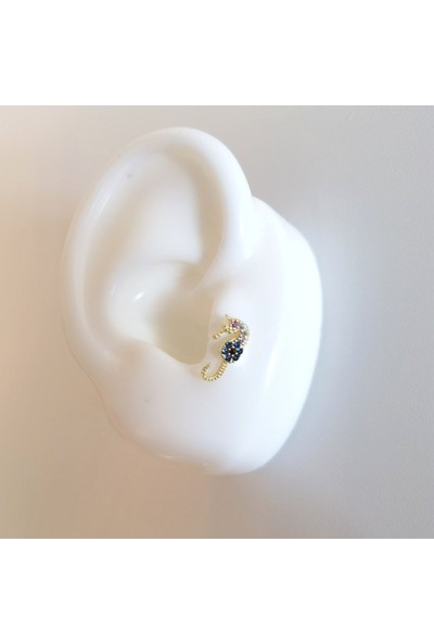 Bylin Gold 925 Ayar Gümüş Denizatı Piercing/küpe