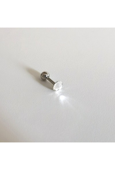 Bylin Cerrahi Çelik Beyaz Kristal Taşlı Piercing 6 mm Bylin Cerrahi Çelik Beyaz Kristal Taşlı Piercing 6 mm