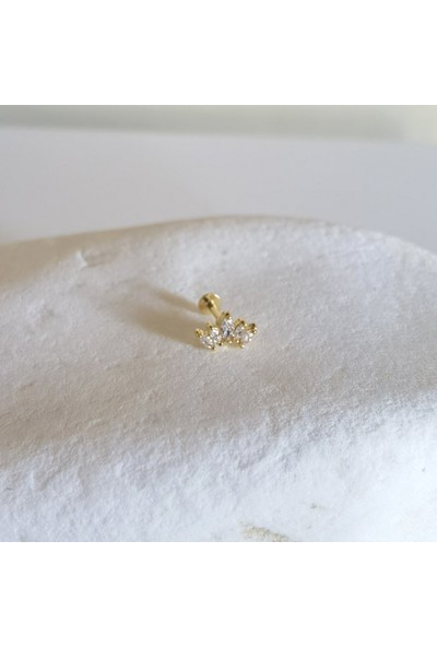 Bylin Cerrahi Çelik Gold Düz Arkalı Taç Piercing