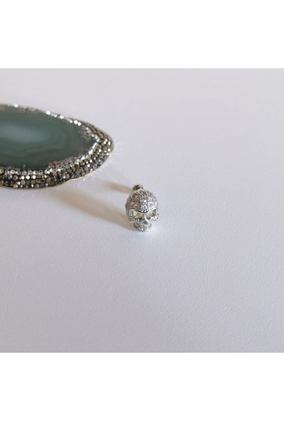 Bylin Cerrahi Çelik Zirkon Taş Bezeli Kurukafa Piercing