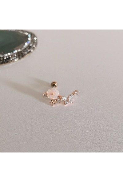 Bylin Cerrahi Çelik Rosegold Çiçek Seli Piercing