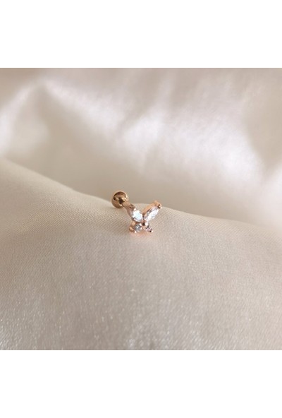 Bylin Cerrahi Çelik Rosegold Zirkon Taşlı Mini Kelebek Piercing Bylin Cerrahi Çelik Rosegold Zirkon Taşlı Mini Kelebek Piercing