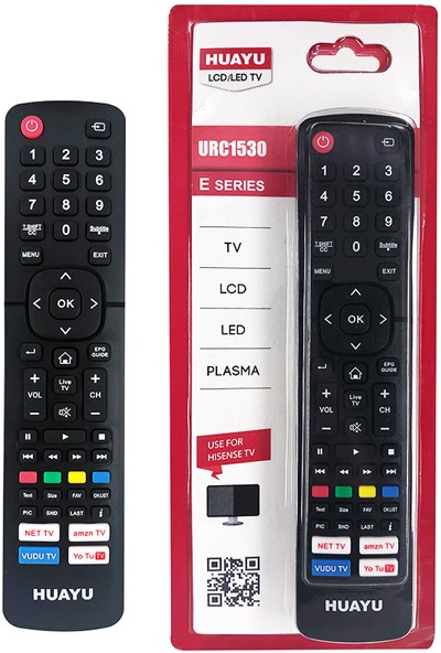 Huayu URC1530 Hısense Netflıx-Youtube-Amazon Tuşlu Lcd-Led Tv Unıversal Kumanda Ambalajlı Huayu URC1530 Hısense Netflıx-Youtube-Amazon Tuşlu Lcd-Led Tv Unıversal Kumanda Ambalajlı