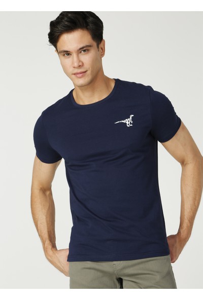 National Geographic Lacivert Bisiklet Yaka Erkek T-Shirt