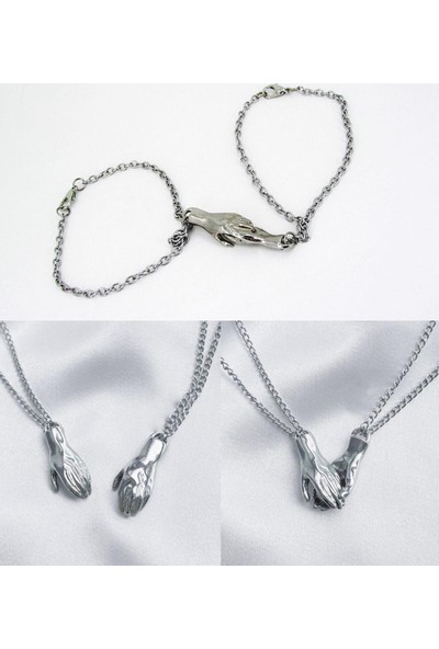 Takı Dükkanı Mıknatıslı Eller Çift Sevgili Kolyesi ve Bileklik Seti bbs08 Takı Dükkanı Mıknatıslı Eller Çift Sevgili Kolyesi ve Bileklik Seti bbs08