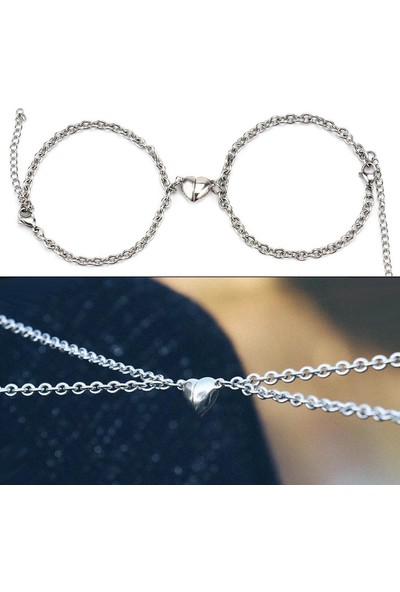 Takı Dükkanı Mıknatıslı Birleşen Kalpler Sevgili Kolyesi Bileklik Seti bbs06 Takı Dükkanı Mıknatıslı Birleşen Kalpler Sevgili Kolyesi Bileklik Seti bbs06