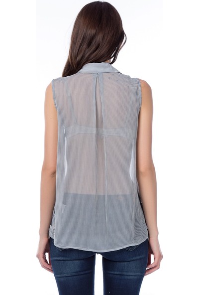 Lee Cooper 162 Lcf 241006 Pery Kadın Çizgili Gömlek Xl