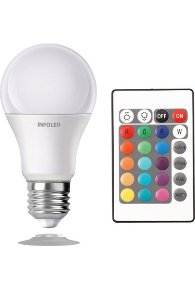 Infoled Dim Özellikli 9W LED Uzaktan Kumandalı Rgb Ampul