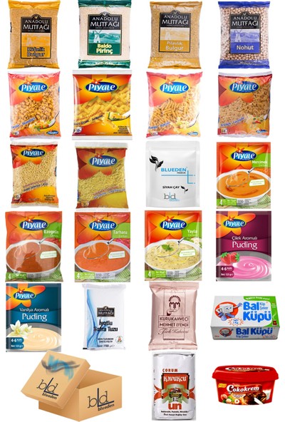 Blueden Ramazan Paketi Kumanya Gıda Paketi Erzak Yardım Hediye Paketi 22 Parça 134 Nolu Paket Blueden Ramazan Paketi Kumanya Gıda Paketi Erzak Yardım Hediye Paketi 22 Parça 134 Nolu Paket