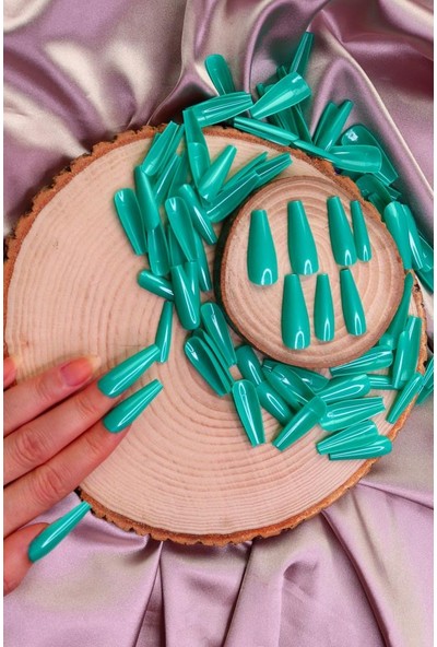 Mujgan 100'LÜ Yeşil Takma Tırnak T5 Mujgan