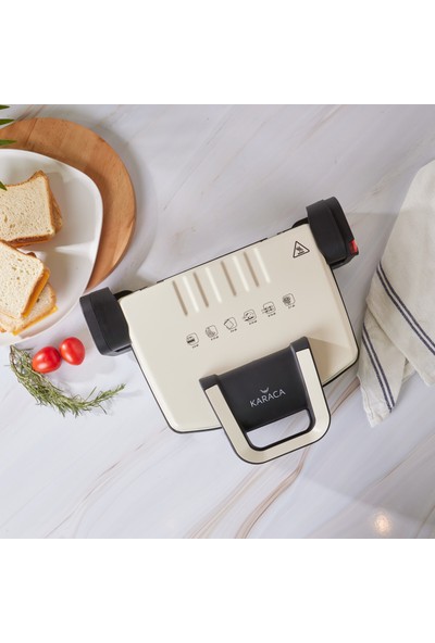 Karaca Future Granit Izgara ve Tost Makinesi Krem 1800W