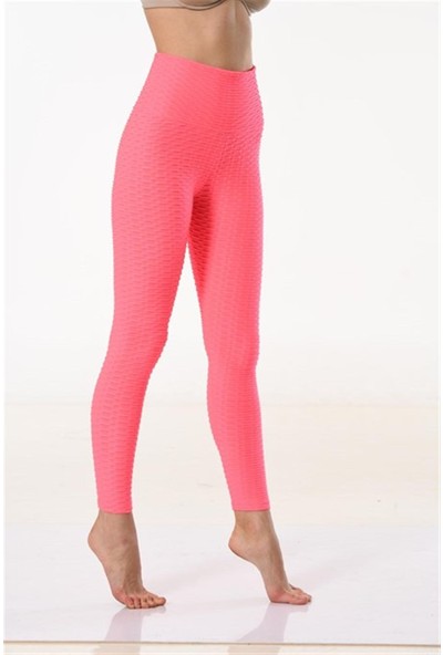 Dynamic Kadın Pembe Yüksek Bel Push Up Özellikli Kaktüs Tayt