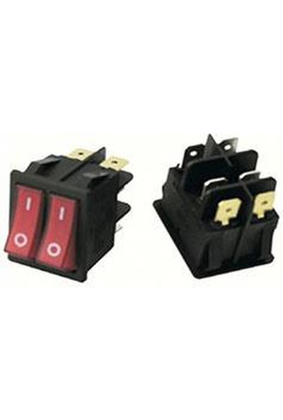 End Elektrik Ikili Işıklı Anahtar 6 Bacaklı