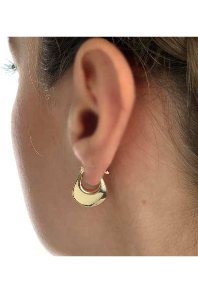 Altın Küpe 14K 585 Parlak Çanta Tasarım Bombeli Küpe Altın Küpe 14K 585 Parlak Çanta Tasarım Bombeli Küpe