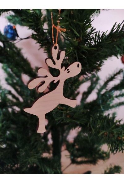 Seppetto Ahşap Yılbaşı Ağaç Süsü Geyik 6 Adet