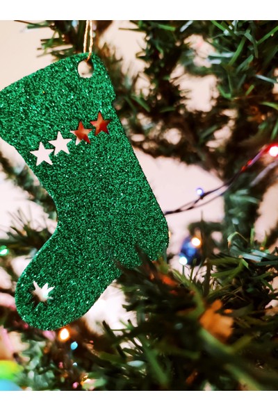 Seppetto Simli Eva Yılbaşı Ağaç Süsü Yeşil Çizme 6 Adet Seppetto Simli Eva Yılbaşı Ağaç Süsü Yeşil Çizme 6 Adet