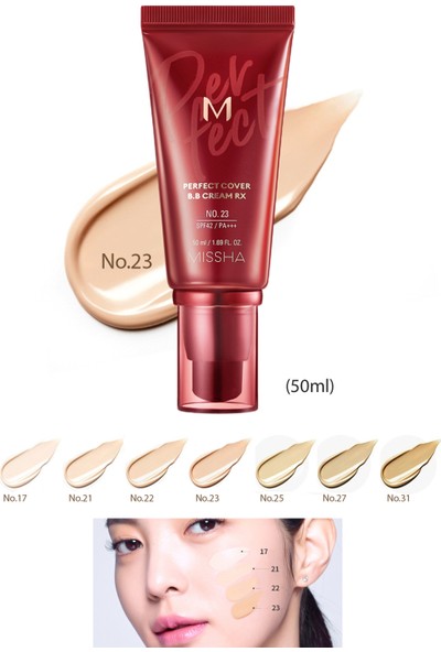MISSHA Yüksek Kapatıcı ve Cilt Bakım Etkili Yeni Nesil BB Krem SPF42+++ M Perfect Cover BB Cream RX (No.23) 50ml MISSHA Yüksek Kapatıcı ve Cilt Bakım Etkili Yeni Nesil BB Krem SPF42+++ M Perfect Cover BB Cream RX (No.23) 50ml