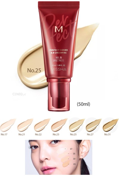 MISSHA Yüksek Kapatıcı ve Cilt Bakım Etkili Yeni Nesil BB Krem SPF42+++ M Perfect Cover BB Cream RX (No.25) 50ml MISSHA Yüksek Kapatıcı ve Cilt Bakım Etkili Yeni Nesil BB Krem SPF42+++ M Perfect Cover BB Cream RX (No.25) 50ml