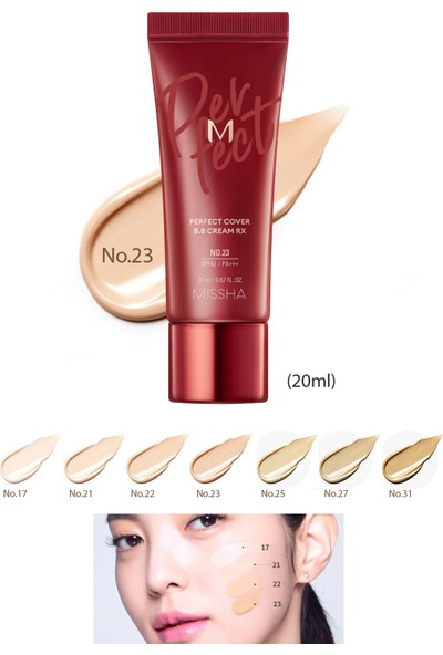 MISSHA Yüksek Kapatıcı ve Cilt Bakım Etkili Yeni Nesil BB Krem SPF42+++ M Perfect Cover BB Cream RX (No.23) 20ml MISSHA Yüksek Kapatıcı ve Cilt Bakım Etkili Yeni Nesil BB Krem SPF42+++ M Perfect Cover BB Cream RX (No.23) 20ml
