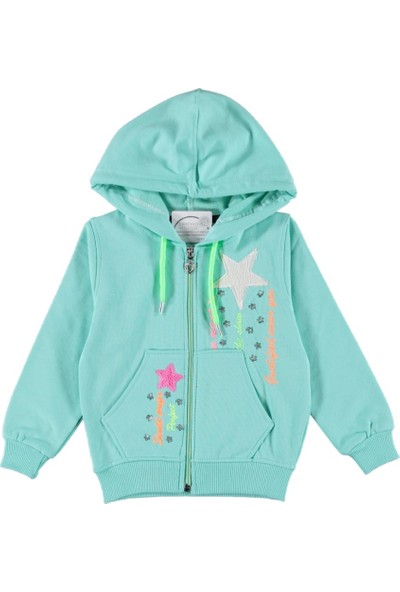 Paketle Express Yıldız Nakışlı Kapüşonlu Kız Hırka 3/7 Yaş
