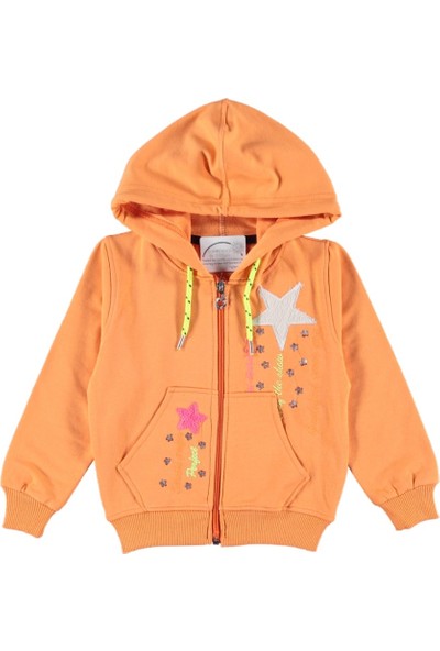 Paketle Express Yıldız Nakışlı Kapüşonlu Kız Hırka 8/12 Yaş