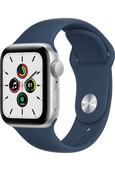 Apple Watch Se Gps, 40MM Gümüş Rengi Alüminyum Kasa ve Mavi Spor Kordon MKNY3TU/A
