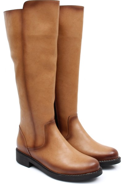 Gönderi(R) Yuvarlak Burun Topuklu Fermuarlı Kadın Günlük Çizme 38555